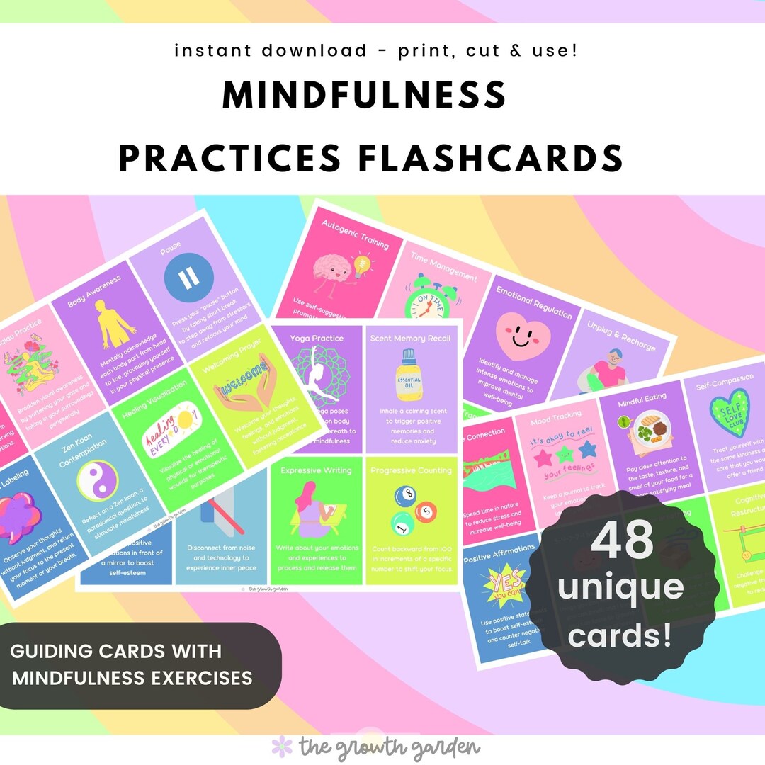 Mindfulness Practices Flashcards - Self Regulation Skills - Mental ...