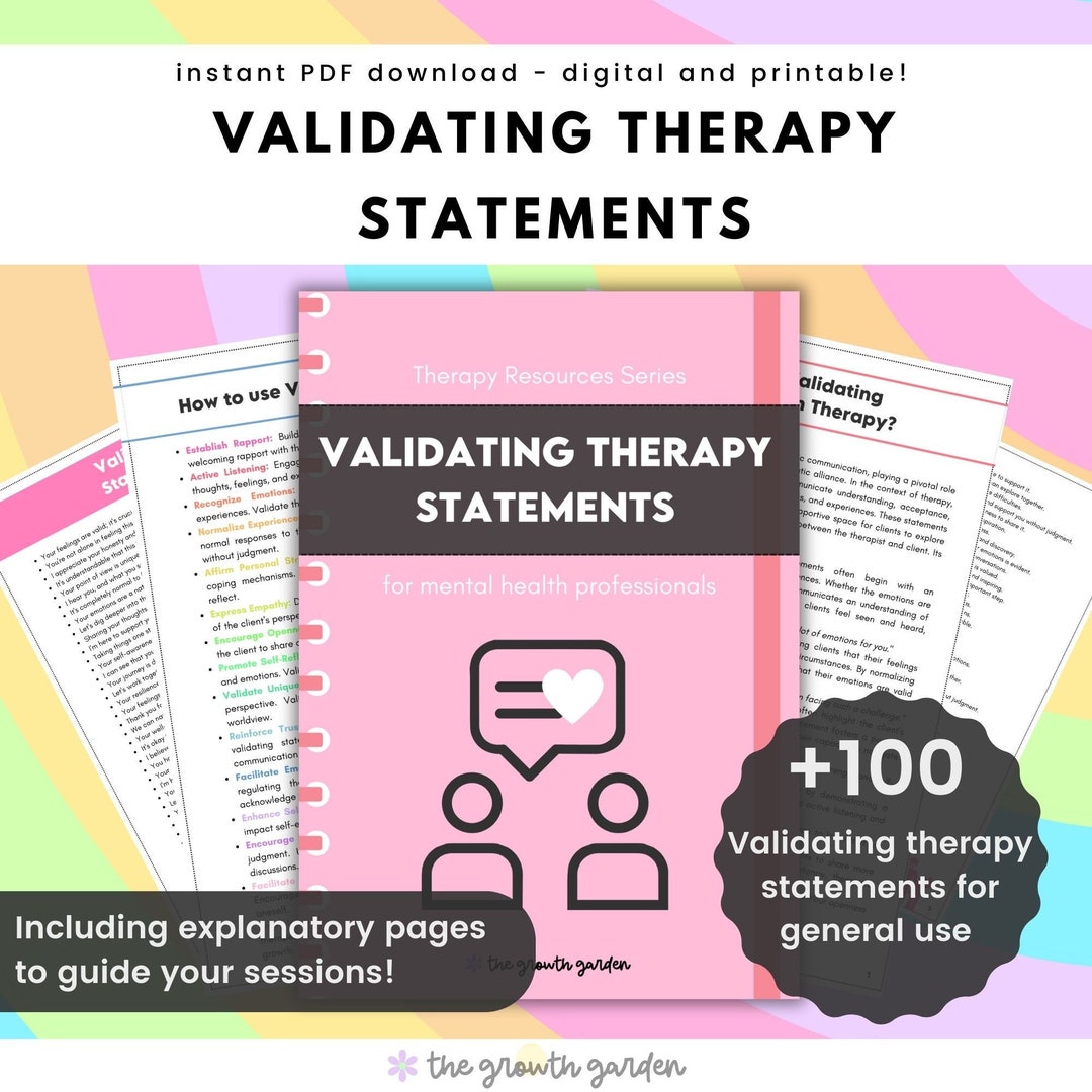 Validating Therapy Statements | Client Interventions & Counseling Tools ...