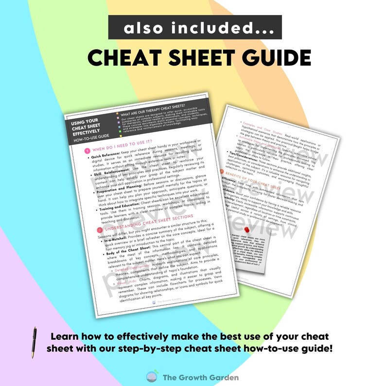 CBT Therapy Cheat Sheet Psychoeducation - Cognitive Restructuring ...