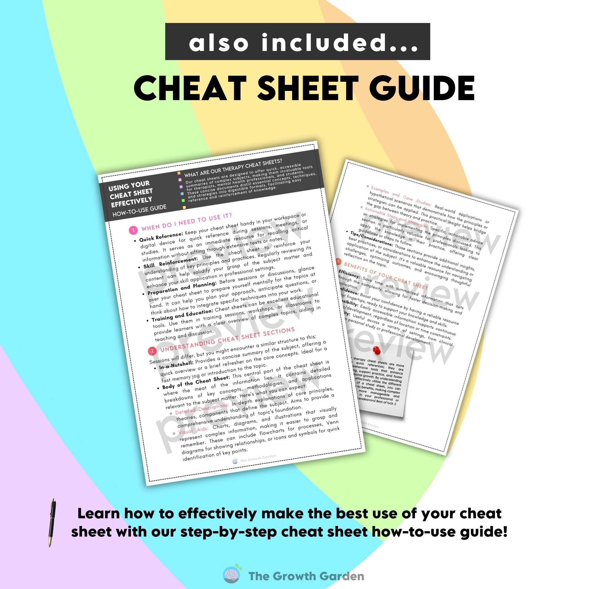 CBT Therapy Cheat Sheet Psychoeducation Cognitive Restructuring ...