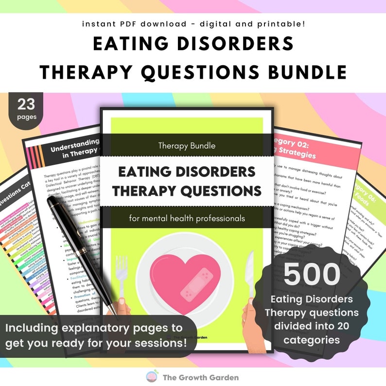 Eating Disorders Therapy Questions | 500 Prompts With CBT & DBT Tools ...