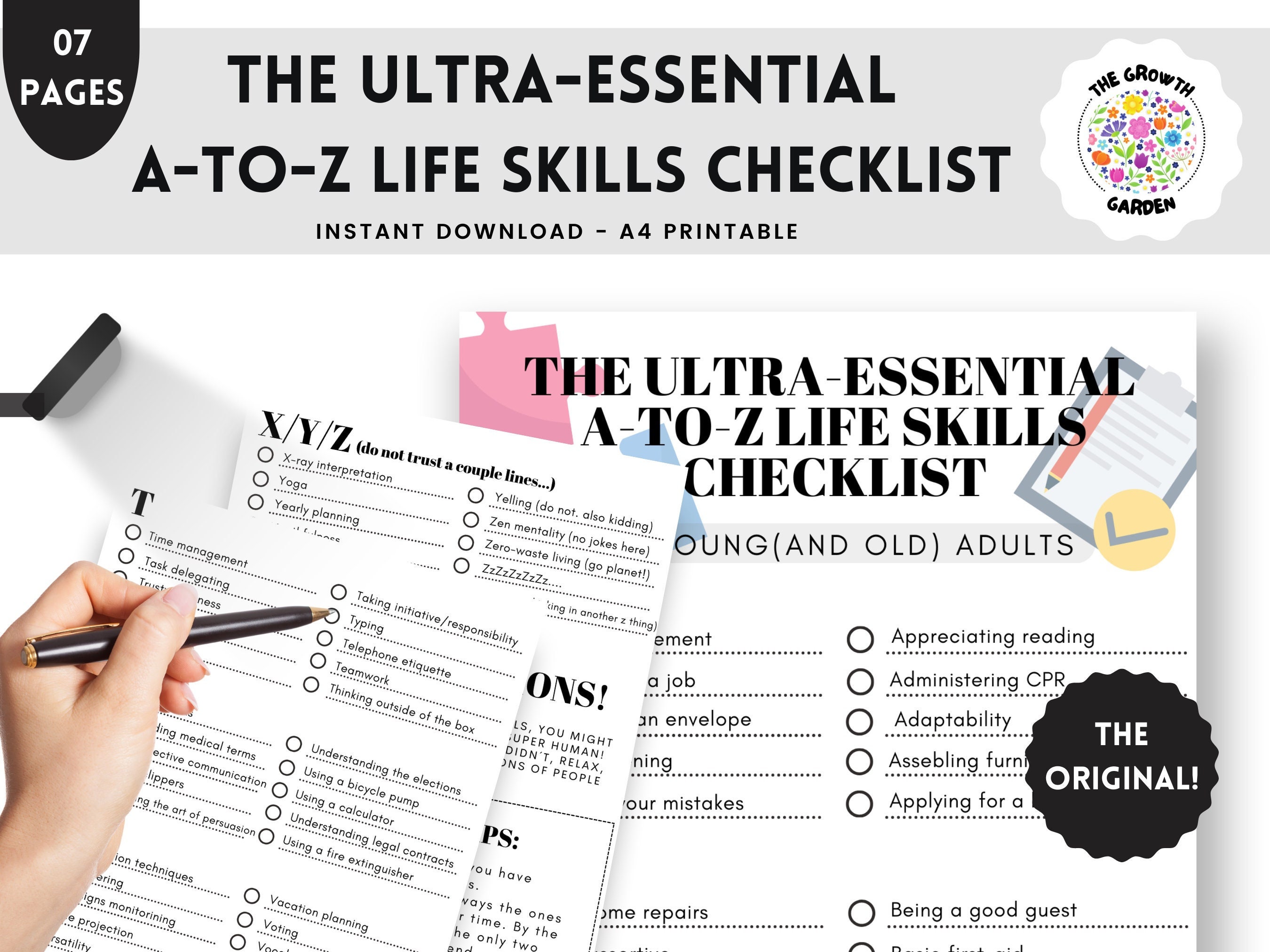 Life Skills Checklist - the Ultra-essential A-to-z Life Skills Checklist PDF Printable Instant ...