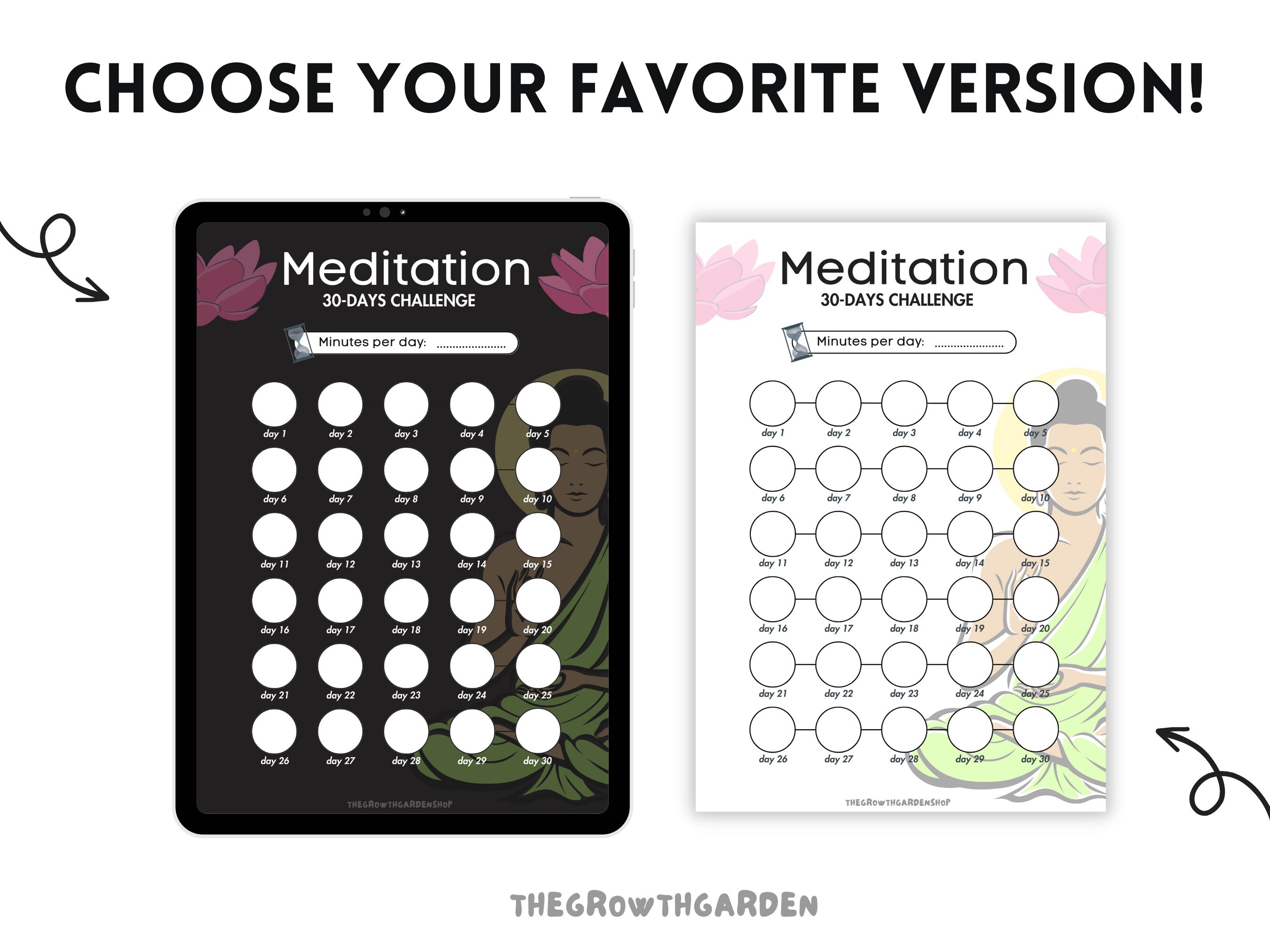 30 Days Meditation Challenge Tracker Journal Instant Download, Monthly ... 30 Days Meditation Challenge Tracker Journal Instant Download, Monthly ...
