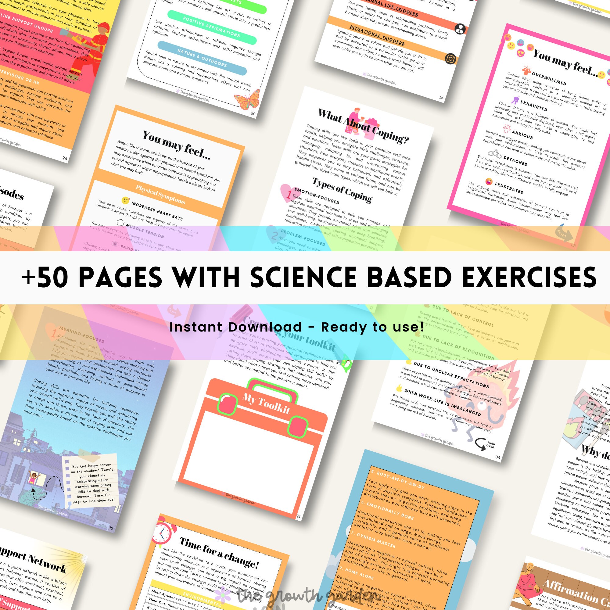 Burnout Workbook - Burnout Recovery Management Tools, Stress Management ...