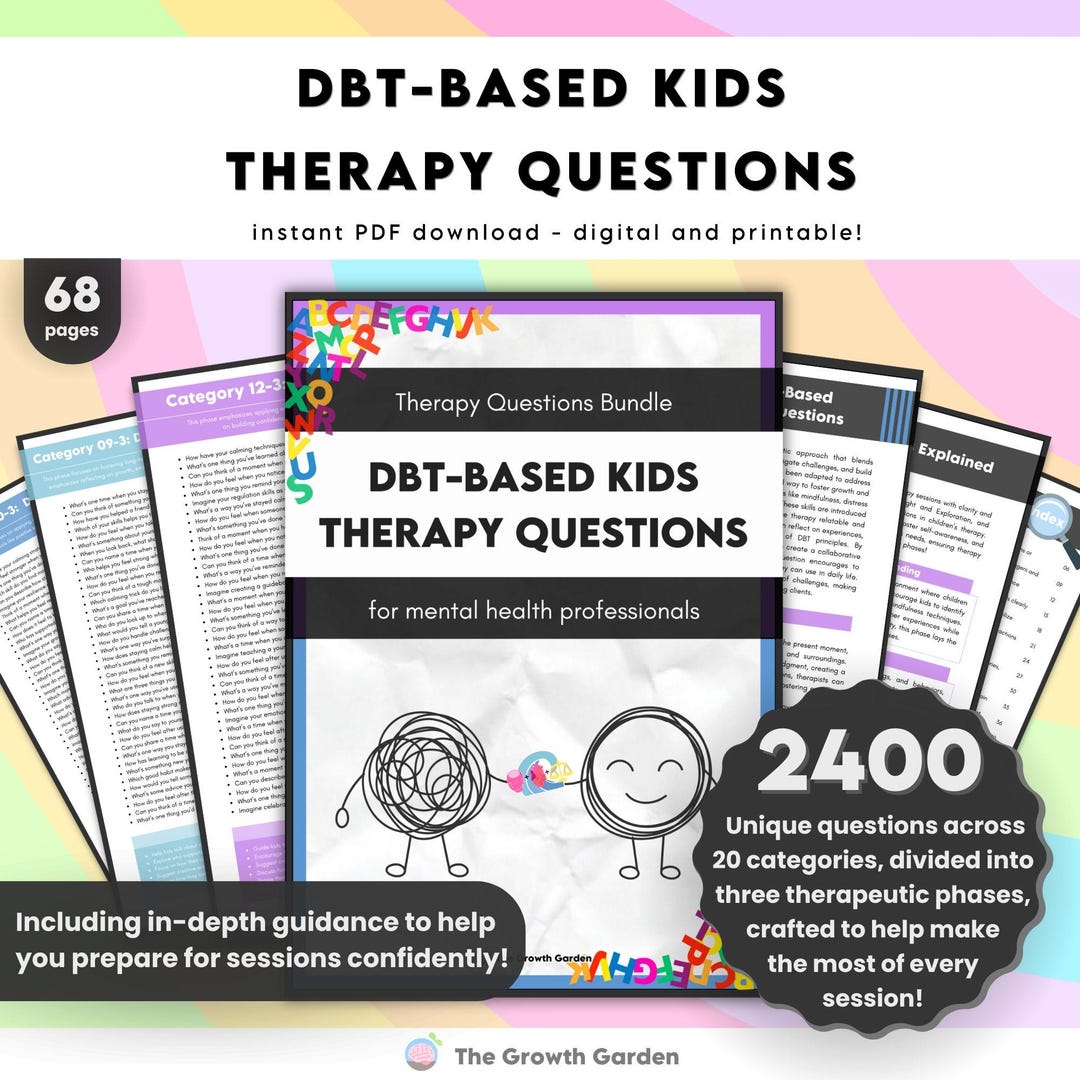 DBT Kids Therapy Questions | 2400 Prompts for Emotion Regulation ...