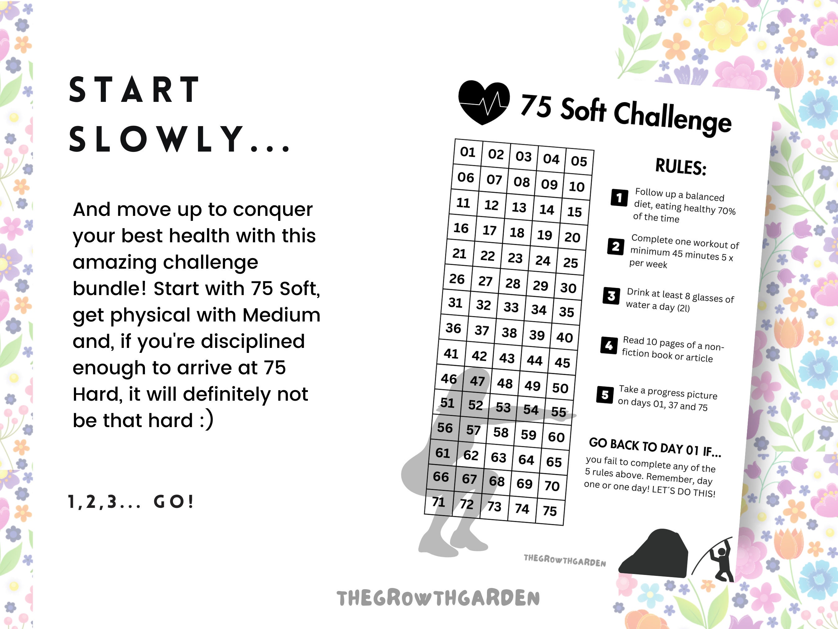 75 Hard Medium and Soft Challenge Minimalist Version Bundle - Etsy