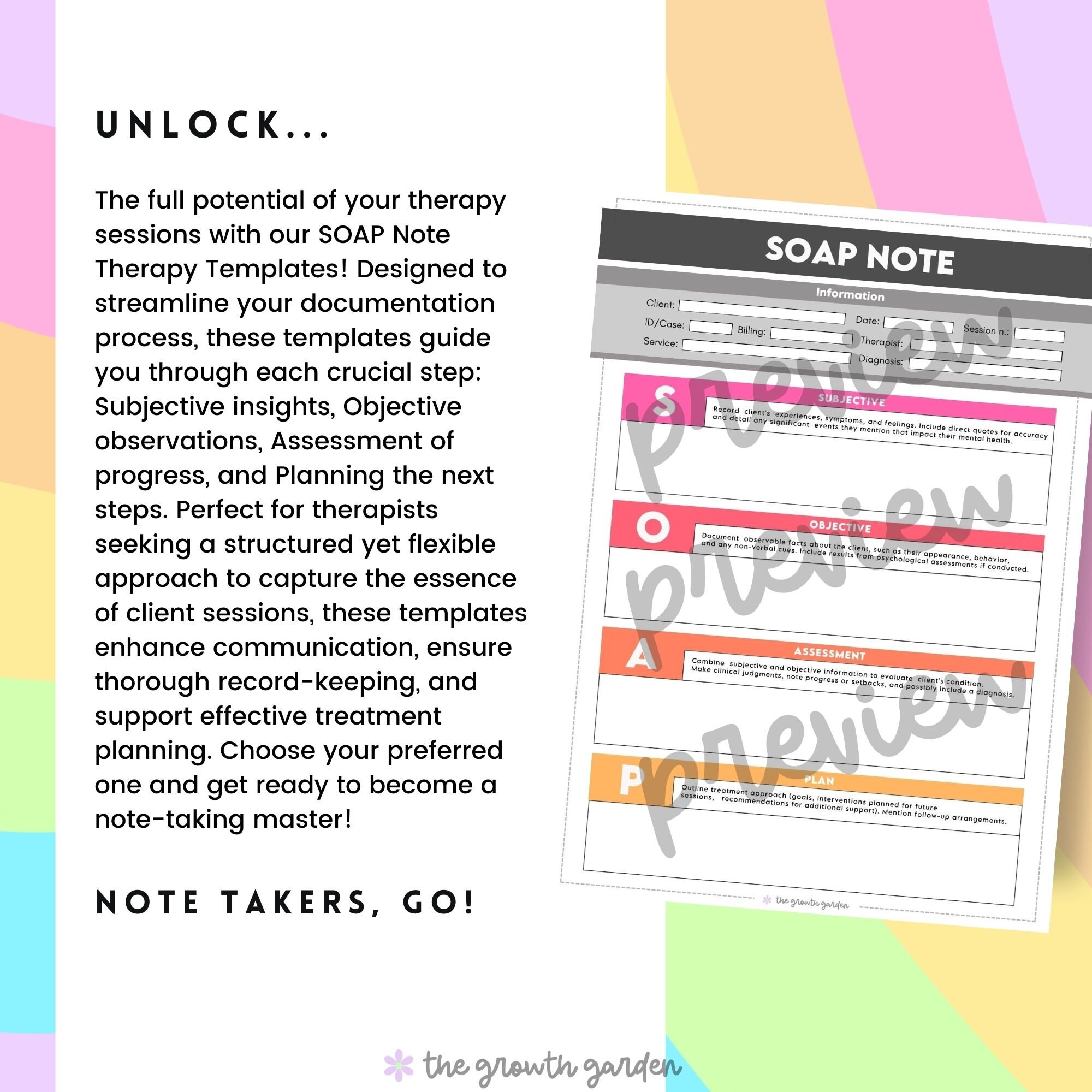 SOAP Note Therapy Templates | Progress Notes & Documentation Tools for ...