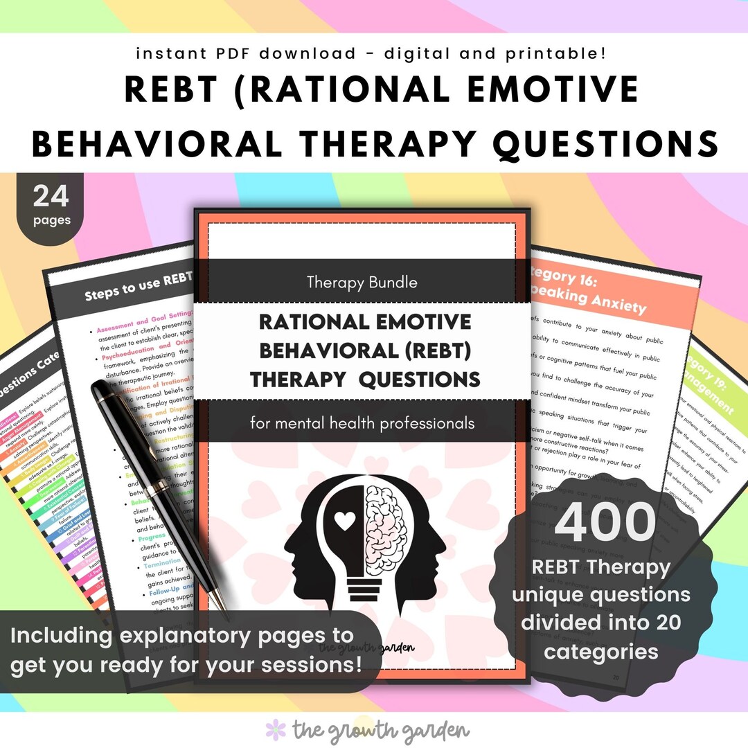 REBT Therapy Questions Bundle - Rational Emotive Behavioral Therapy ...
