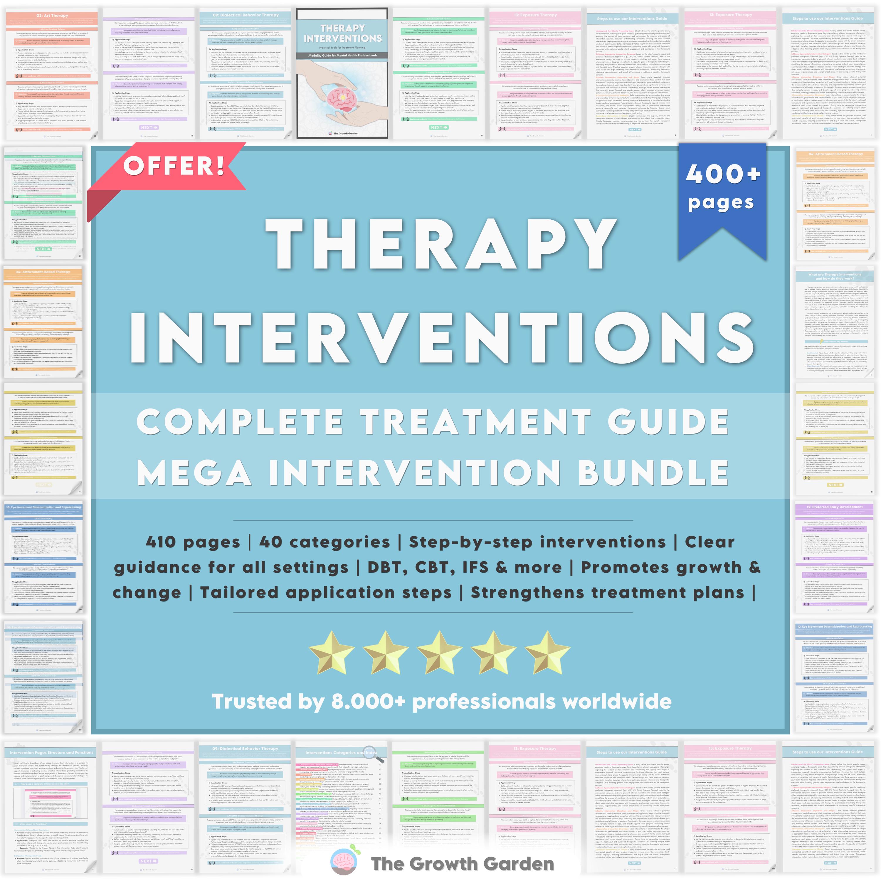 Therapy Interventions Mega Bundle | 800+ Evidence-based Worksheets for ...
