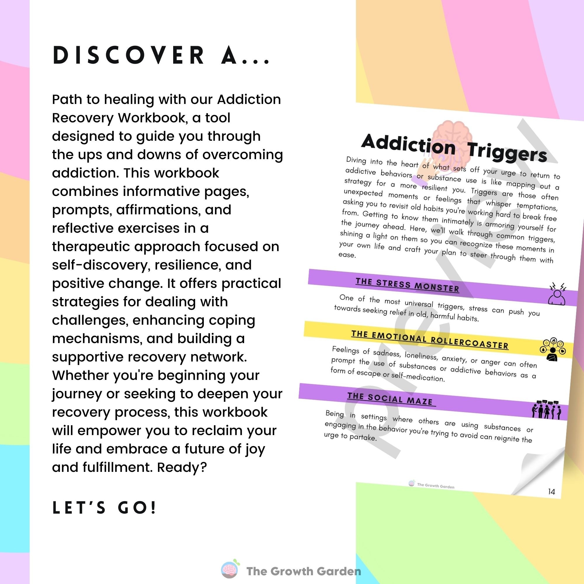 Addiction Recovery Workbook | CBT Worksheets for Relapse Prevention ...