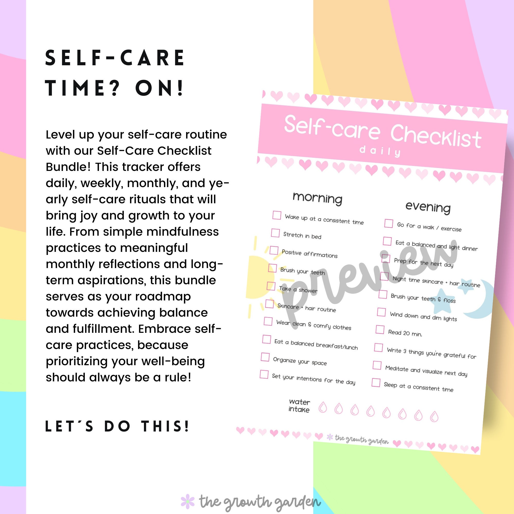 ADHD Self Care Checklist Bundle - Daily, Weekly, Monthly & Yearly Self ...