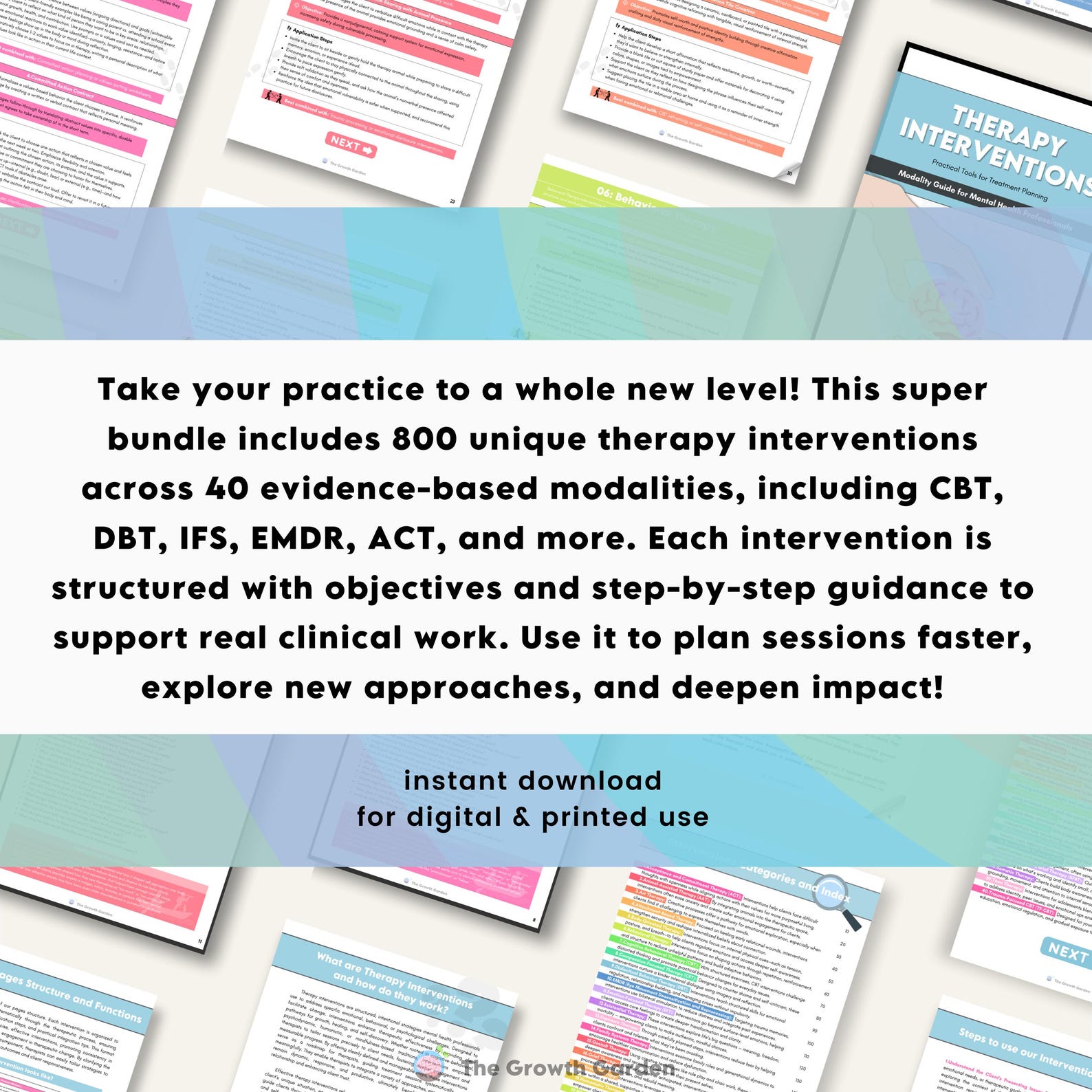 Therapy Interventions Bundle for Therapists | CBT DBT Worksheets ...