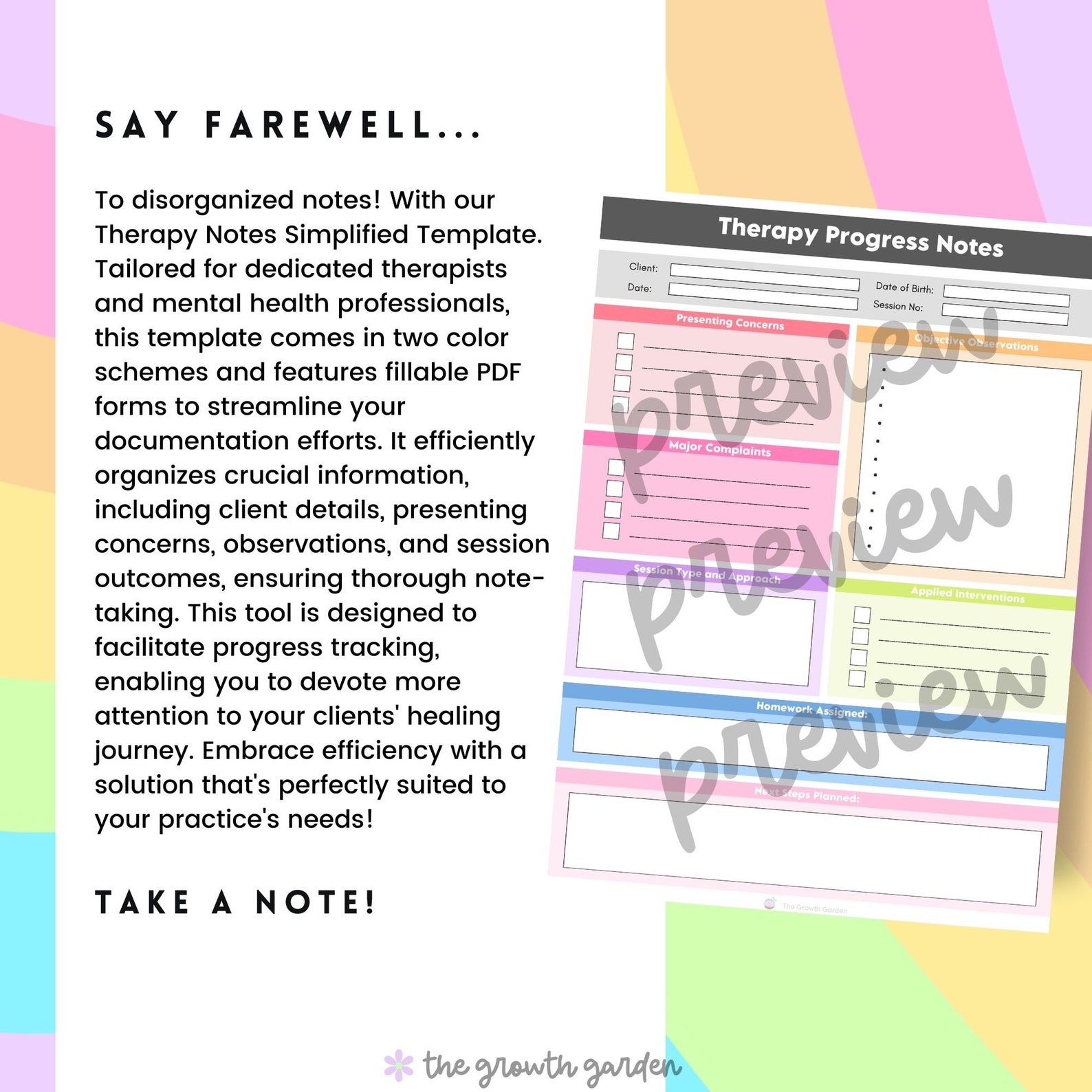 Therapy Progress Notes Template - Simplified Version - Therapy Session ...