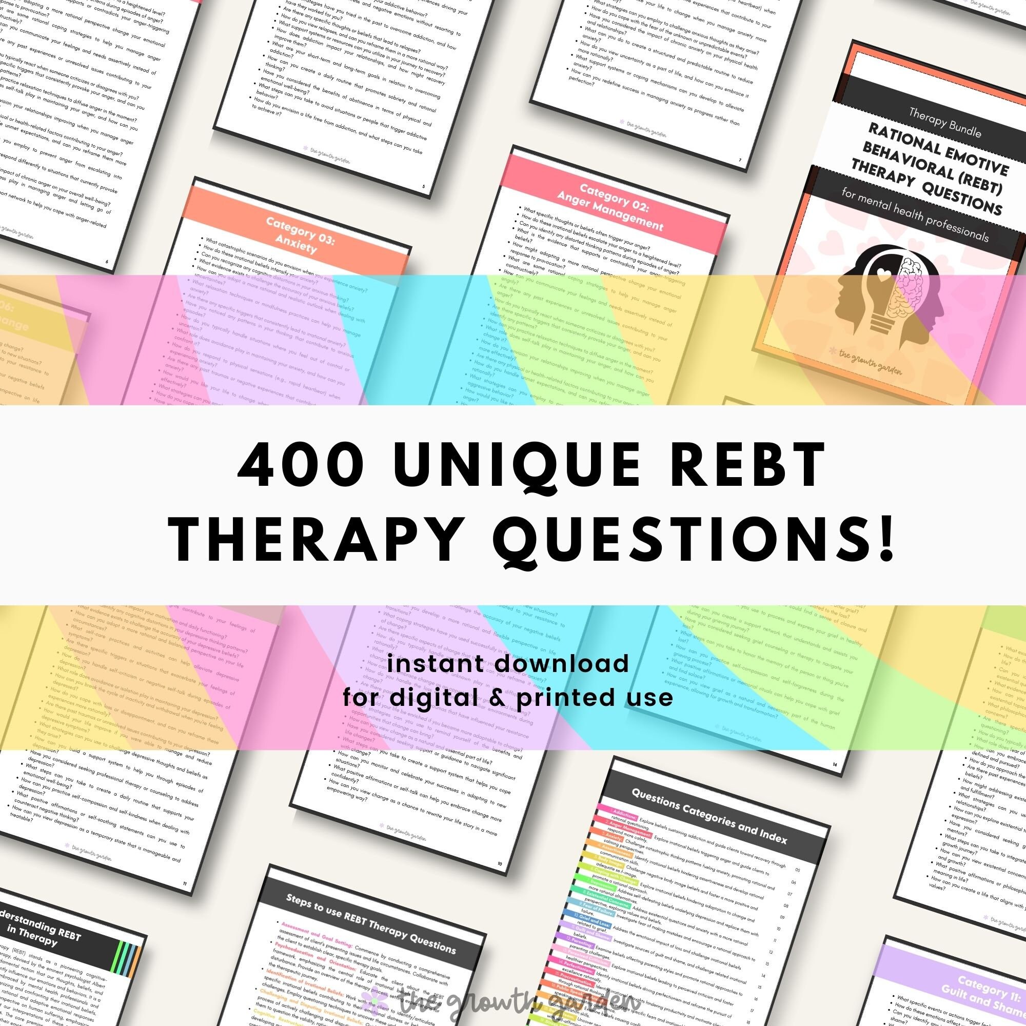 REBT Therapy Questions Bundle - Rational Emotive Behavioral Therapy ...