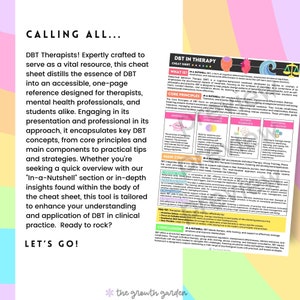 DBT Approach Cheat Sheet - Therapy Psychoeducation - Mindfulness ...