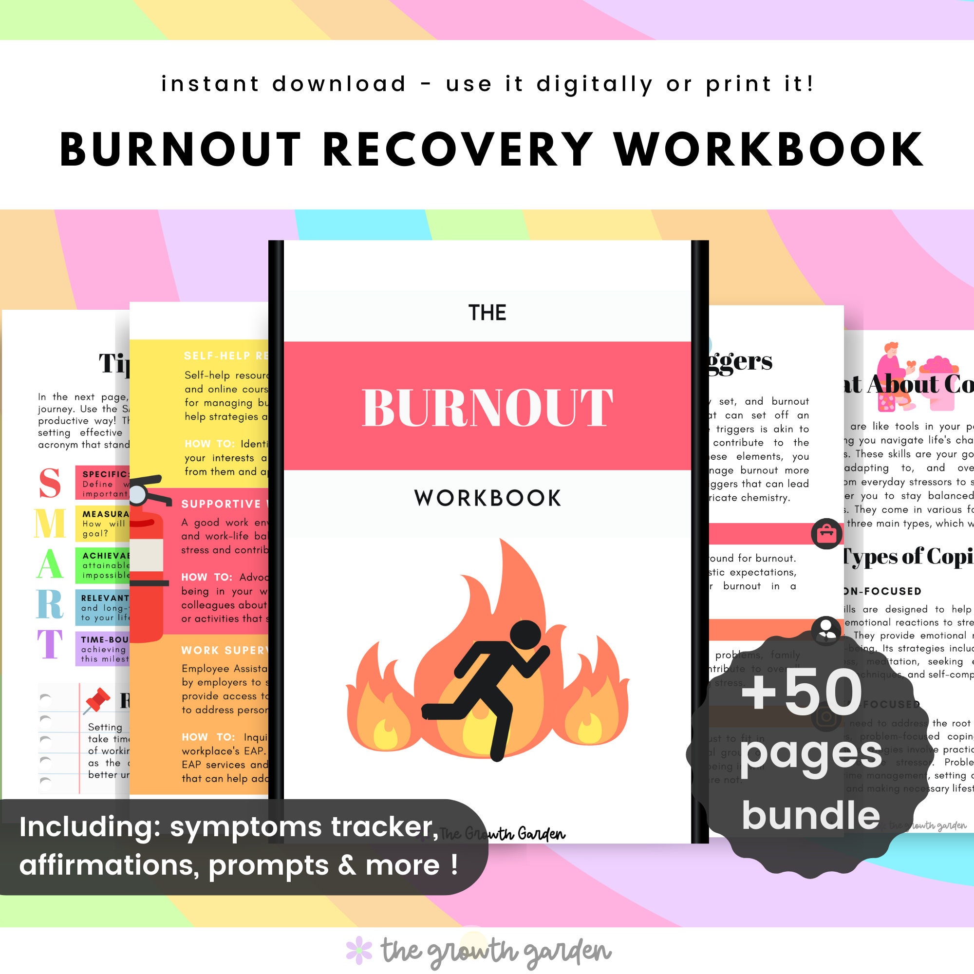 Burnout Workbook - Burnout Recovery Management Tools, Stress Management ...