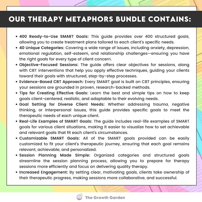 Therapy Interventions CBT SMART Goals Guide | Treatment Planning ...