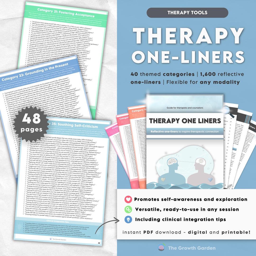 Therapy Prompts Guide | Therapist One-liners, Reflection Tools ...