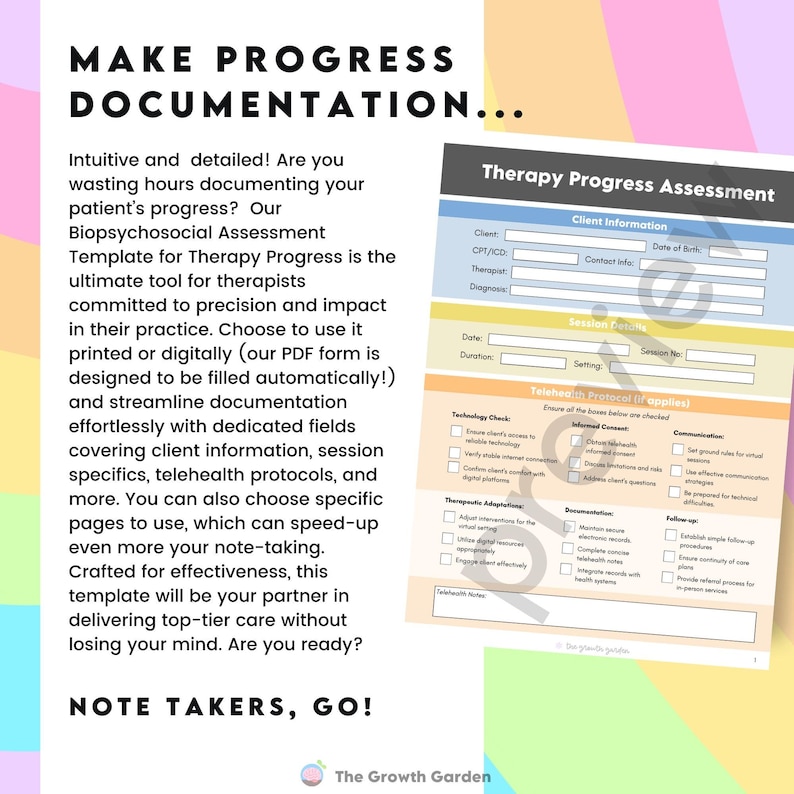 Biopsychosocial Assessment Template for Therapists — Fillable Therapy ...