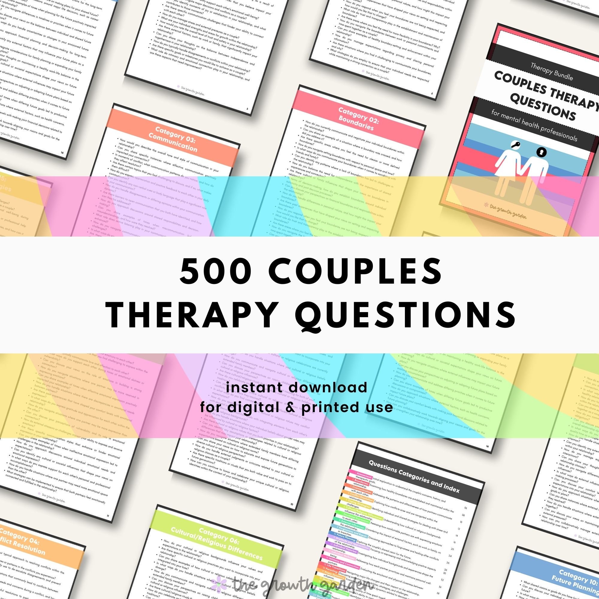 Couples Therapy Questions Bundle Marriage Counseling Session Questions ...