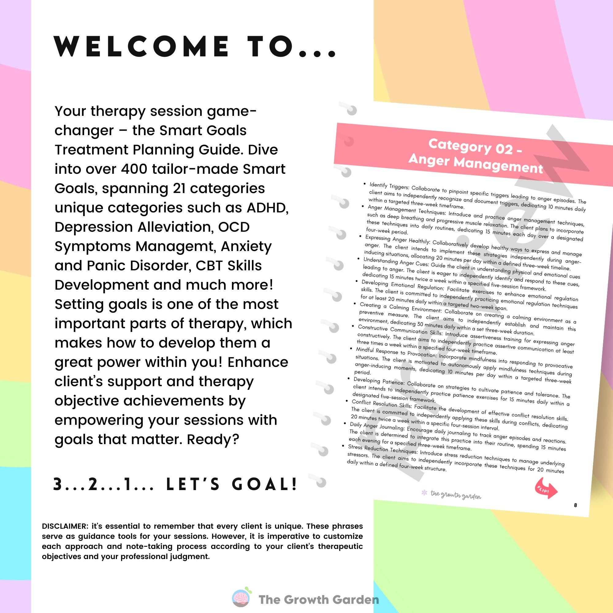SMART Goals Therapy Guide: Treatment Planning Objectives - Etsy