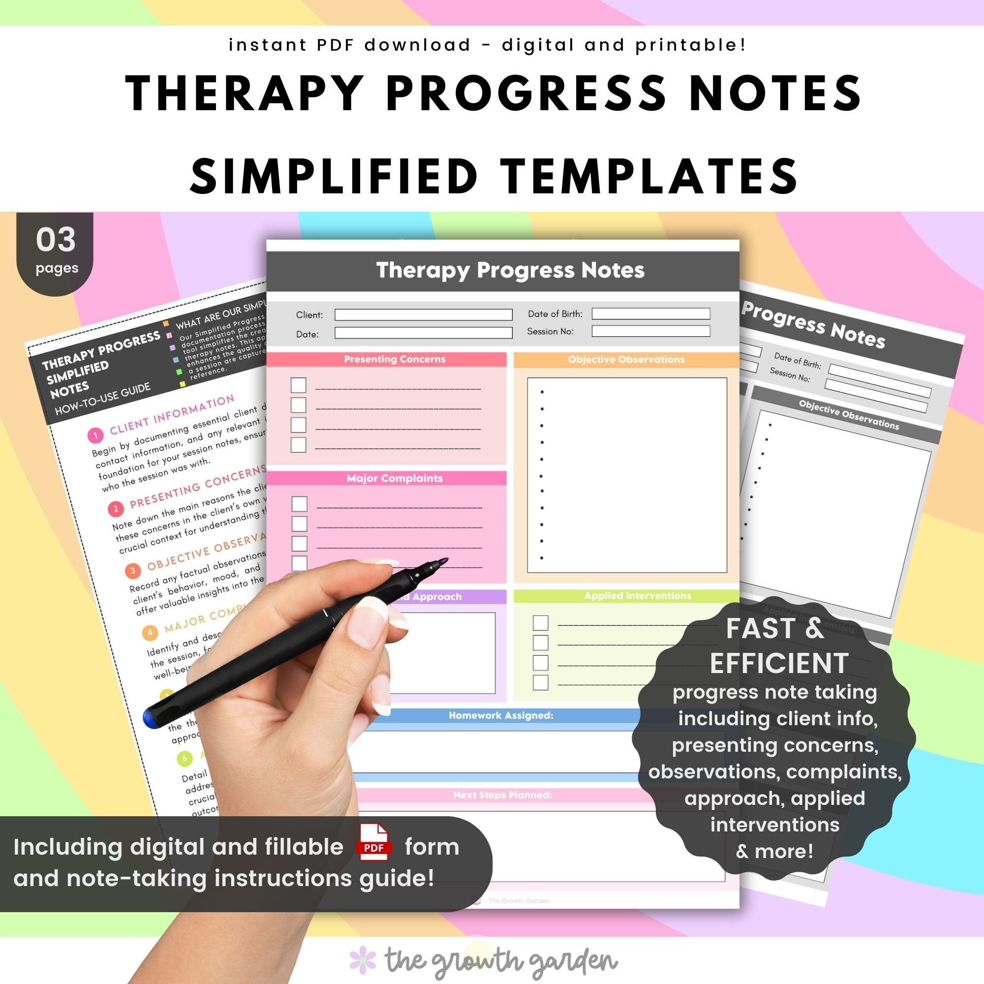 Therapy Progress Notes Template - Simplified Version - Therapy Session ...