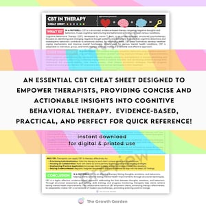 CBT Therapy Cheat Sheet Psychoeducation - Cognitive Restructuring ...