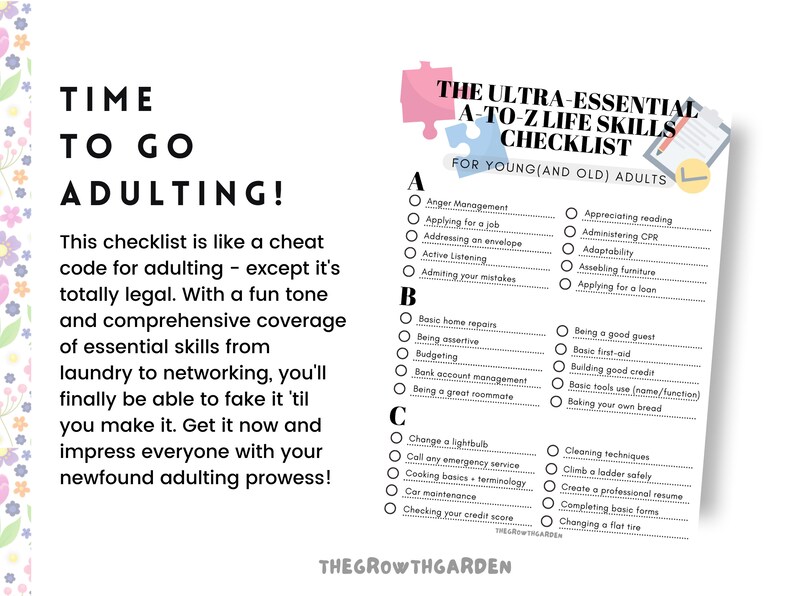 Life Skills Checklist - the Ultra-essential A-to-z Life Skills ...