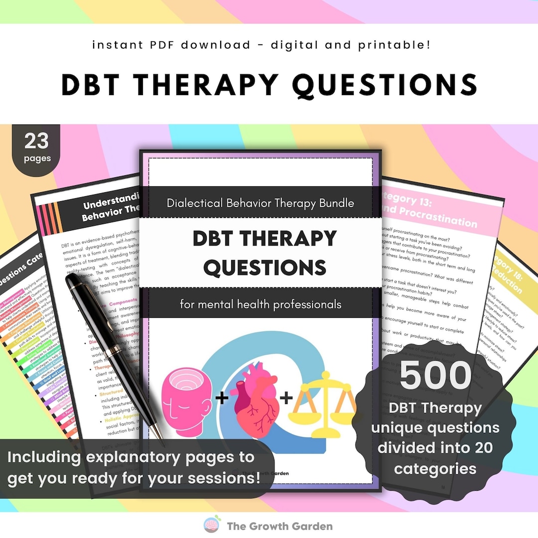 DBT Therapy - Questions Bundle | Cognitive Distortions, Emotional ...