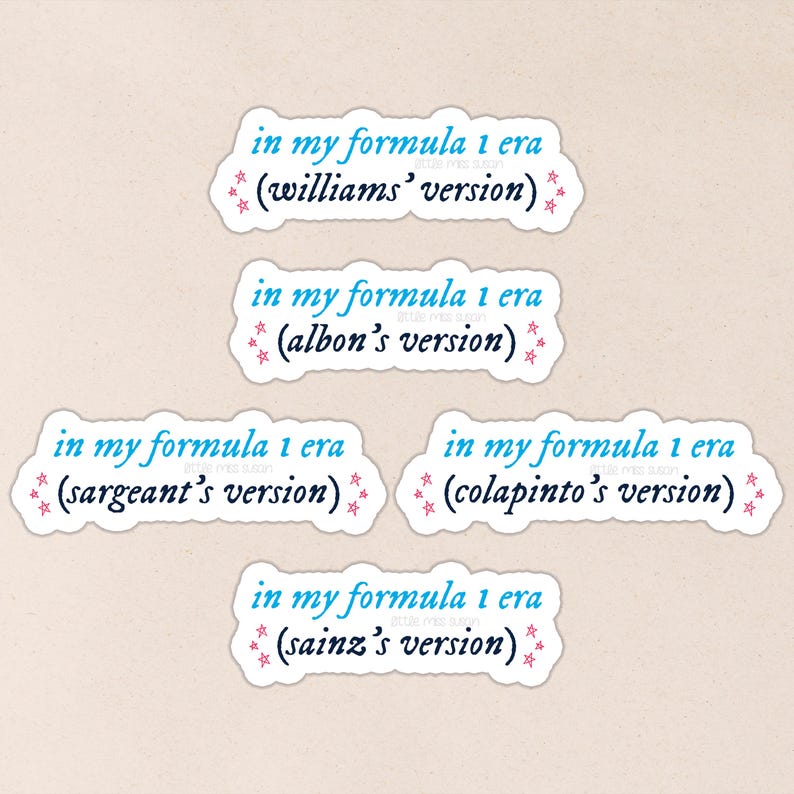 Williams Formula 1 Stickers Alex Albon, Logan Sargeant, Franco Colapinto, Carlos Sainz - Etsy