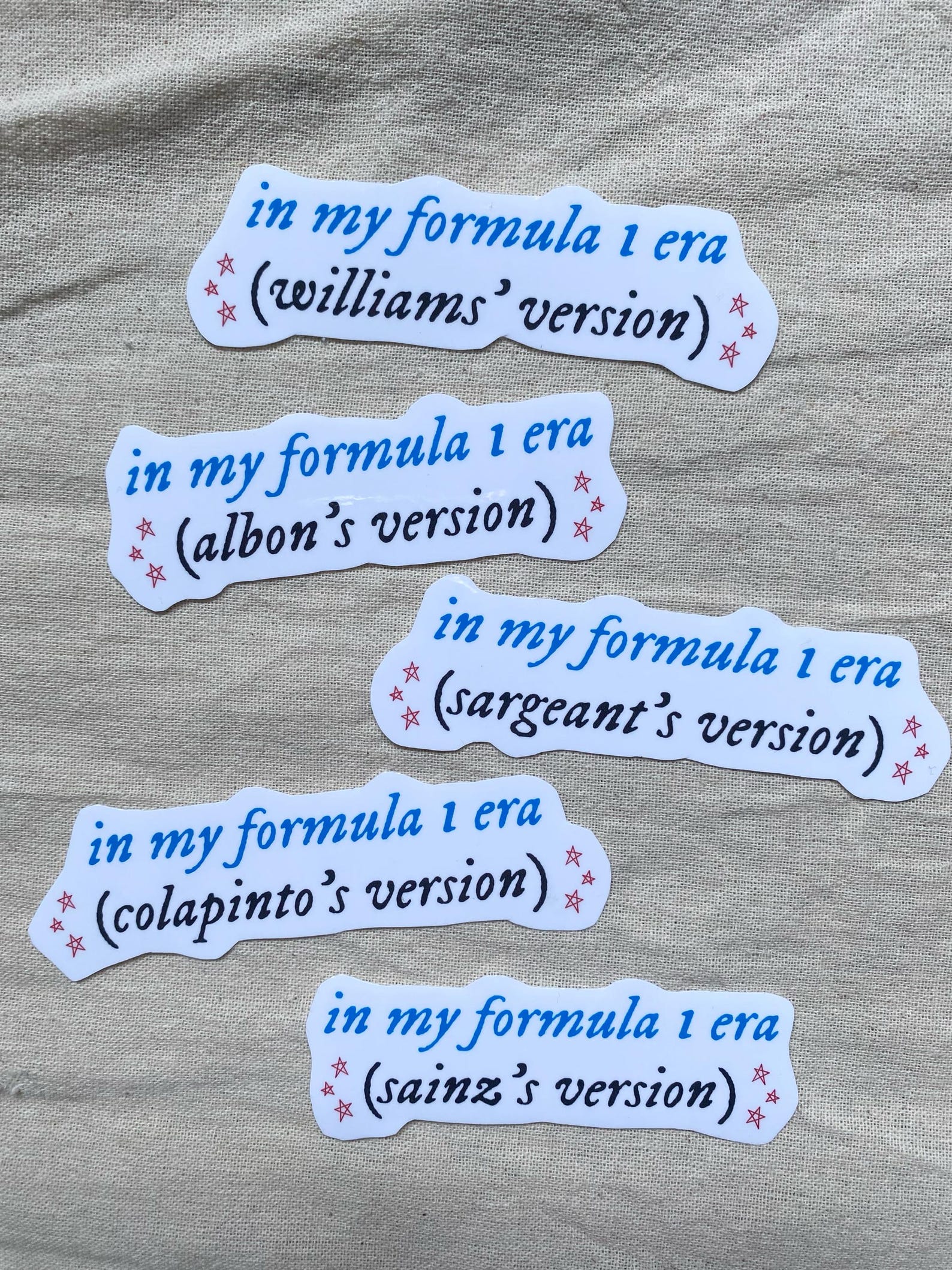 Williams Formula 1 Stickers Alex Albon, Logan Sargeant, Franco ...