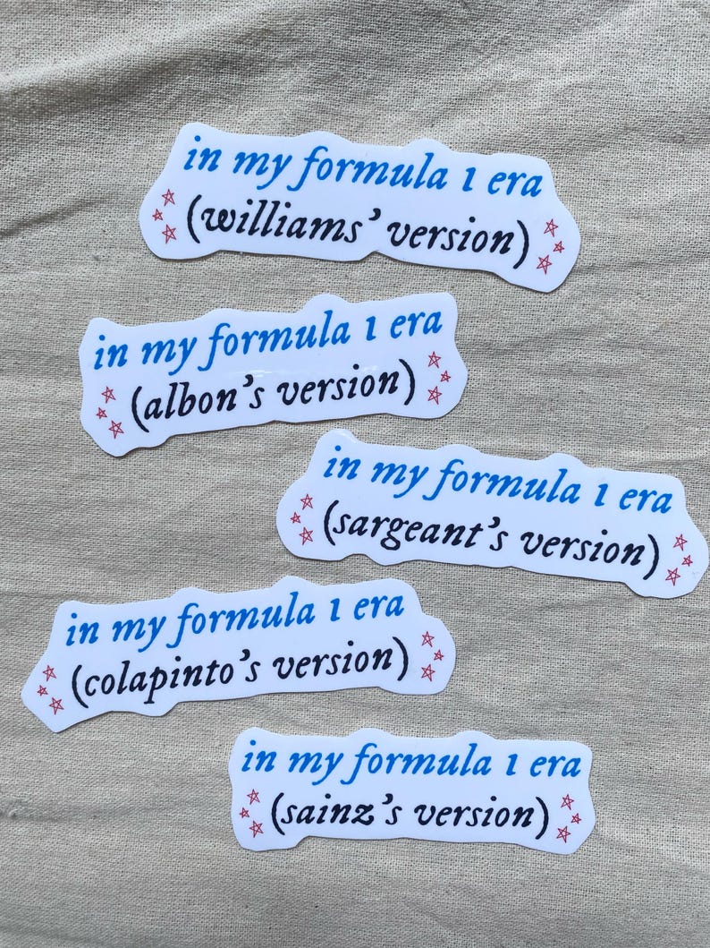 Williams Formula 1 Stickers Alex Albon, Logan Sargeant, Franco Colapinto, Carlos Sainz - Etsy