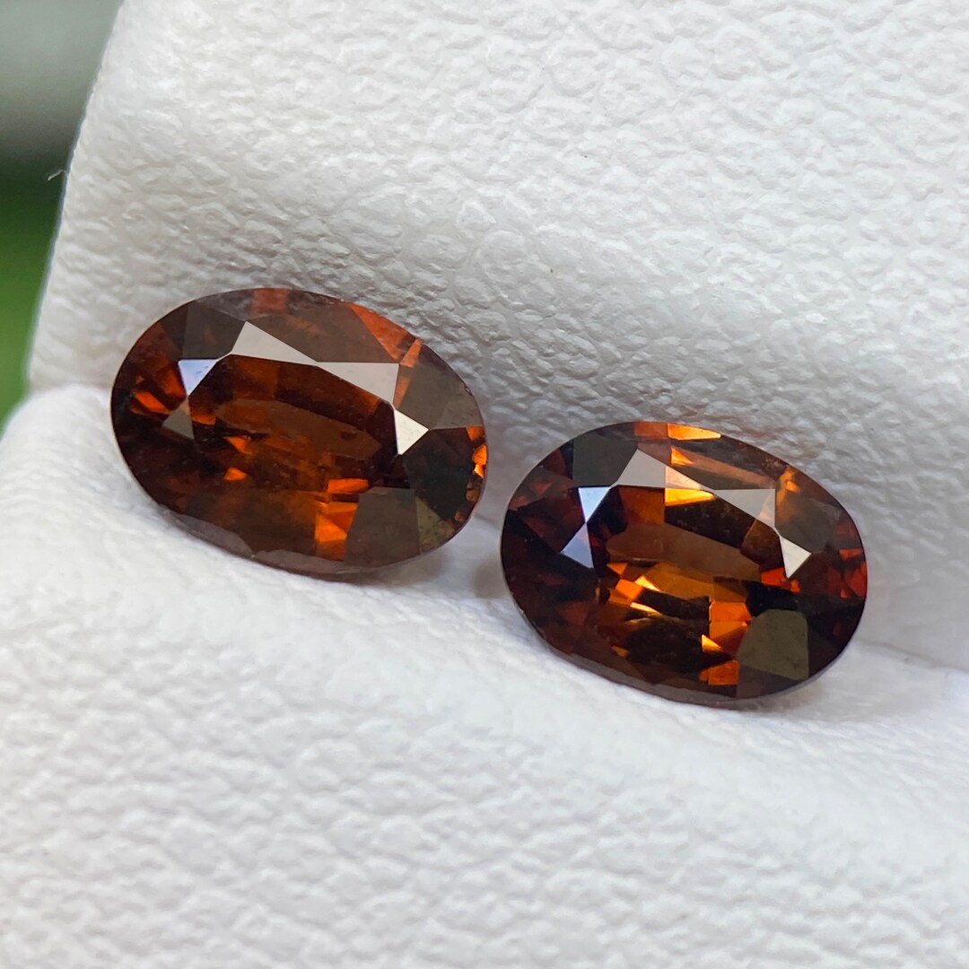 1.57ct Zircon Pair 2 Pcs Natural Oval Cut 6 X 4.5 MM Lustrous Gem ...