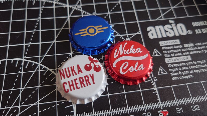 Fallout Caps Nuka Cola, Nuka Cherry, Vault-tec. Plus 1x FREE Fallout ...