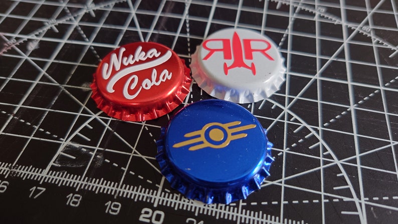 Fallout Caps Nuka Cola, Vault-tec and Red Rocket. Plus 1x FREE Fallout ...