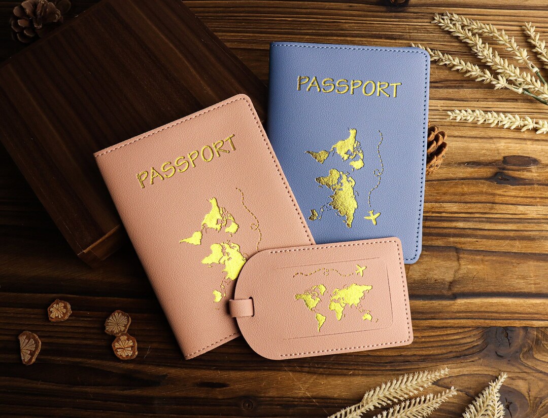 Personalized Leather Luggage Tag Passport Cover Wallet Bag | Engraving ...