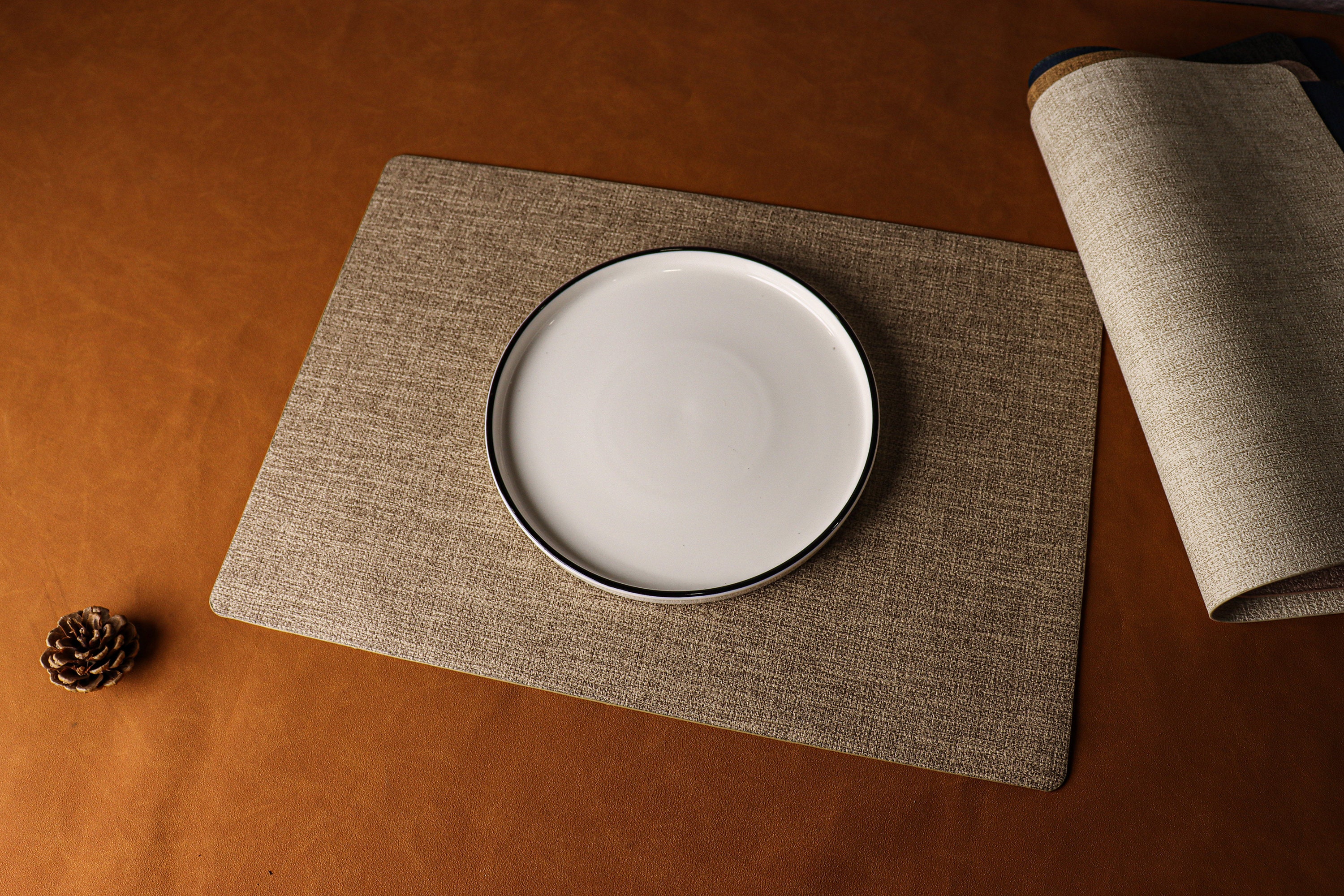 Custom Size PU Placemat Custom Leather Dining Mat Waterproof and ...