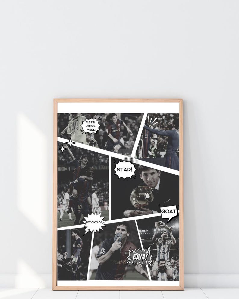 Printable Lionel Messi Comic Poster – Digital Soccer Wall Art for ...