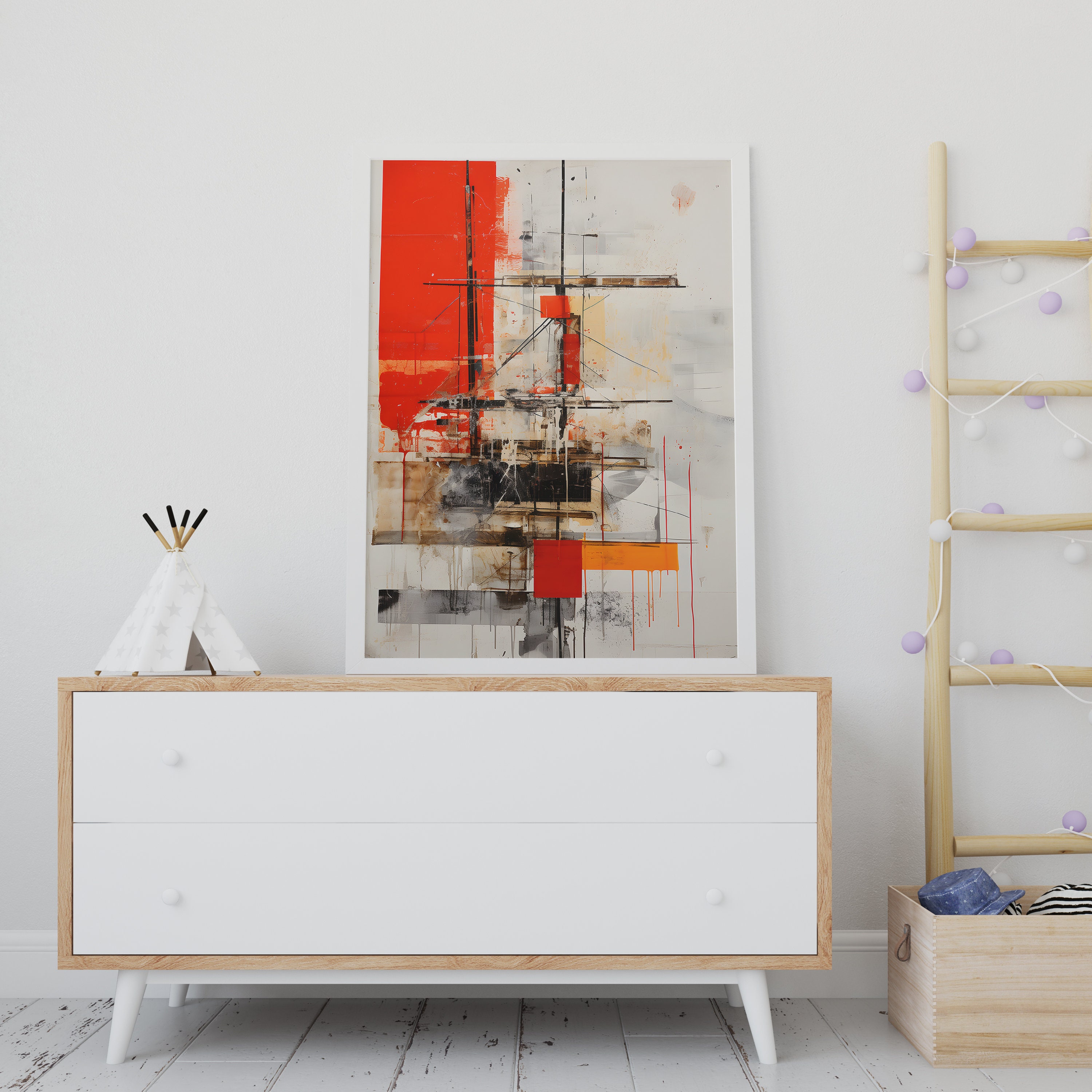 Red No:03_abstract Collage Painting Poster,digital Printable Wall Decor ...