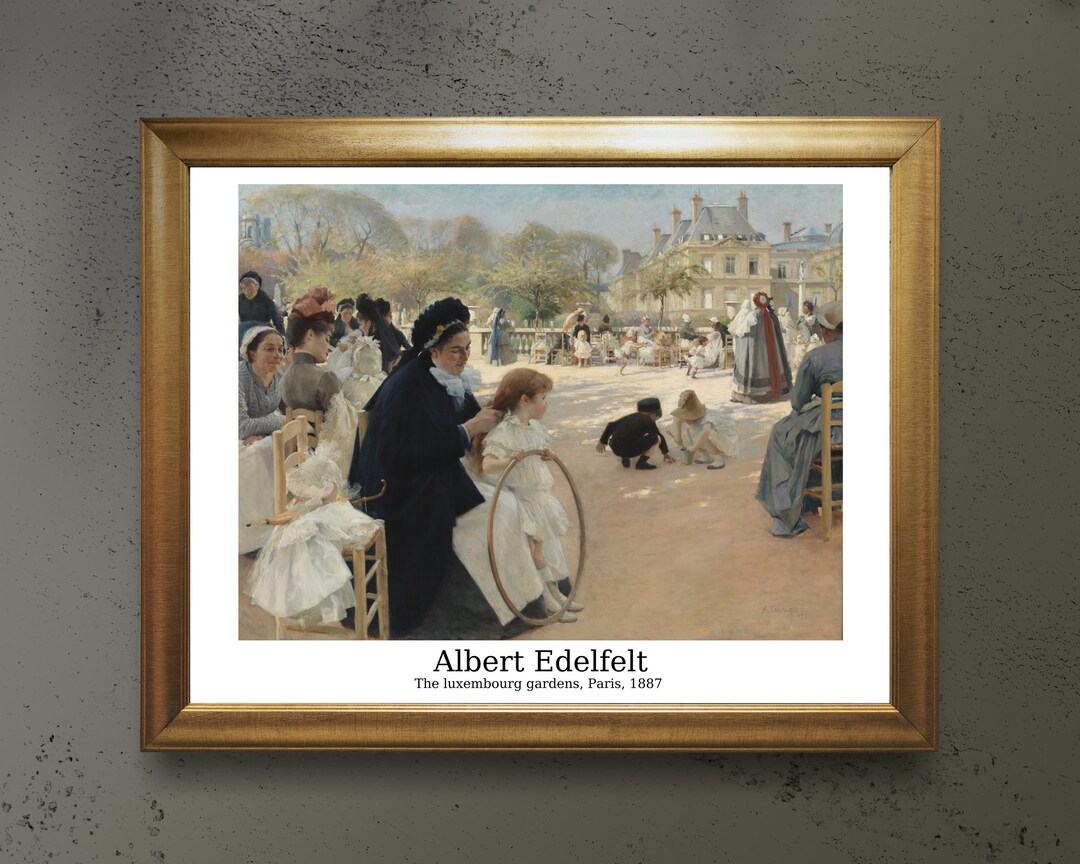 Poster Albert Edelfelt the Luxembourg Gardens Paris 1887 - Etsy