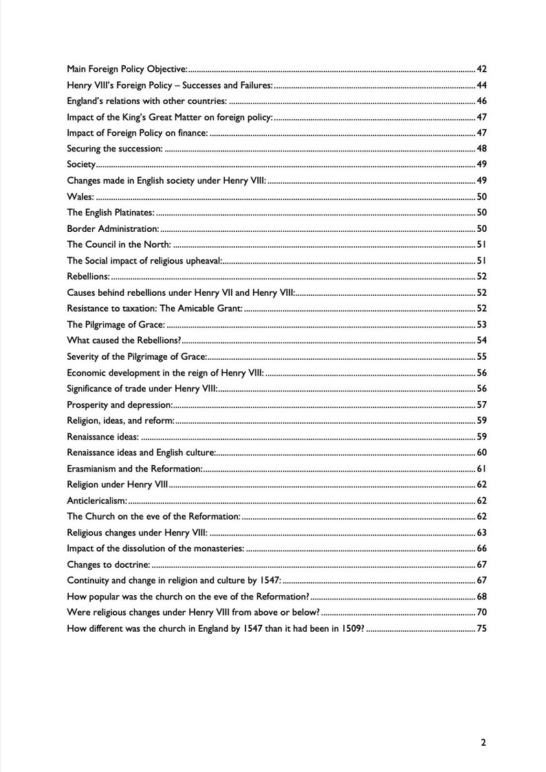 Tudor Bundle History Revision Notes From King Henry VII to - Etsy