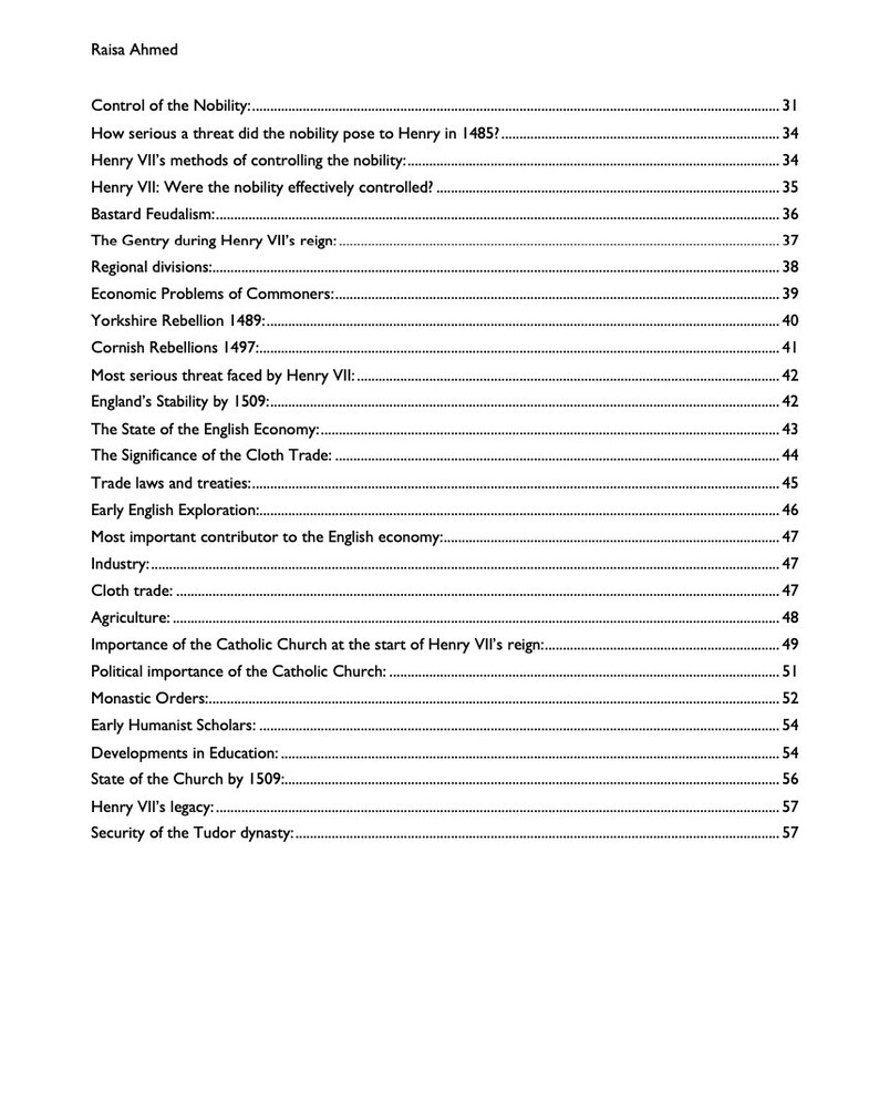 Tudor Bundle History Revision Notes From King Henry VII to - Etsy