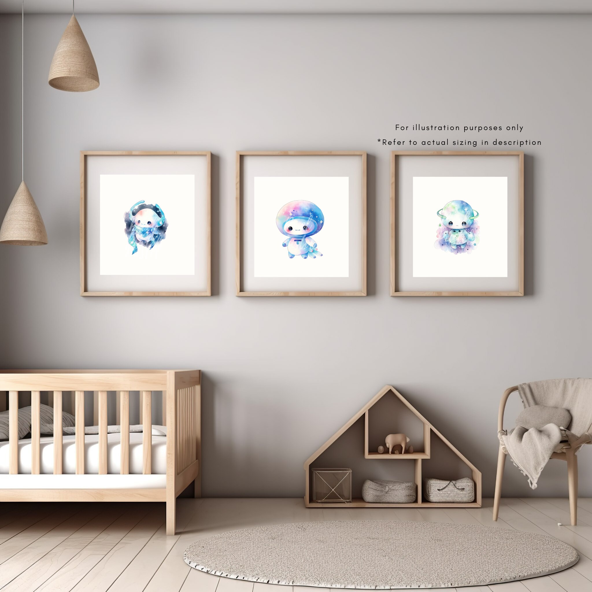 Watercolor Outer Space Alien Clip Art Kawaii Pastel Alien - Etsy