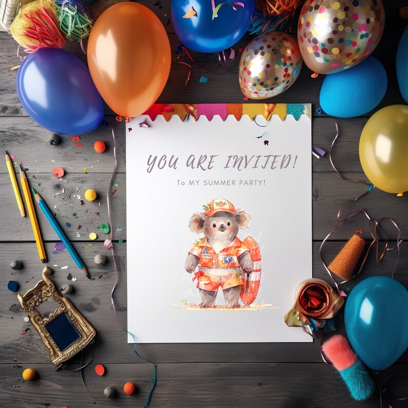 Watercolor Cute Lifeguard Clip Art Summer Animals Activities Family ...