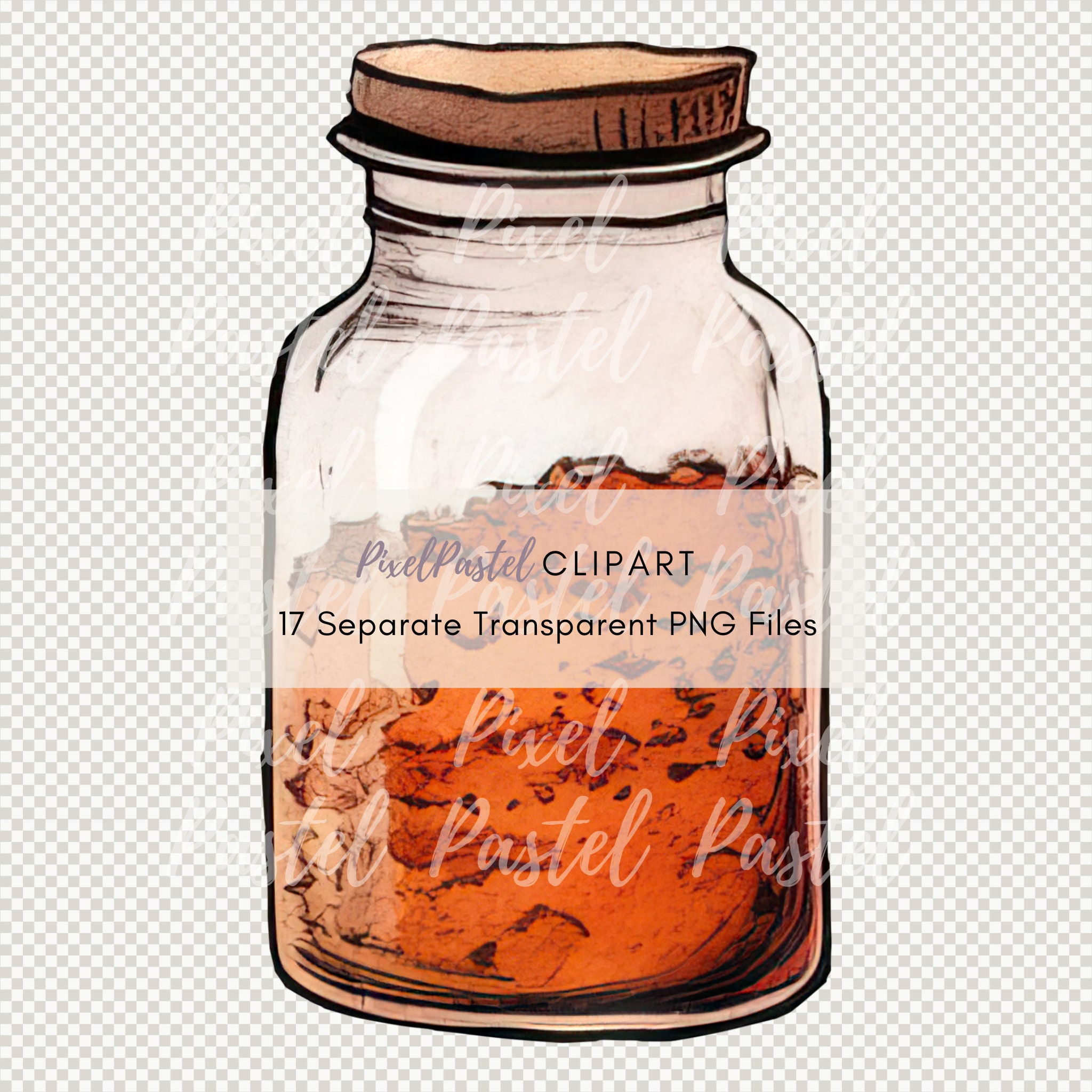 Watercolor Spice Jar and Herbs Illustrations Clip Art Junk Journal ...
