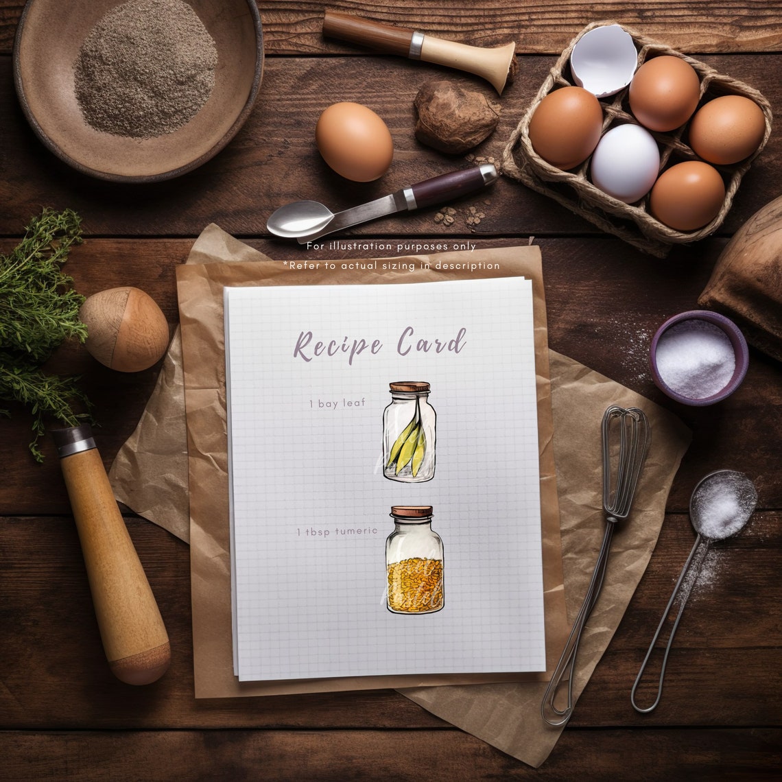 Watercolor Spice Jar and Herbs Illustrations Clip Art Junk Journal ...