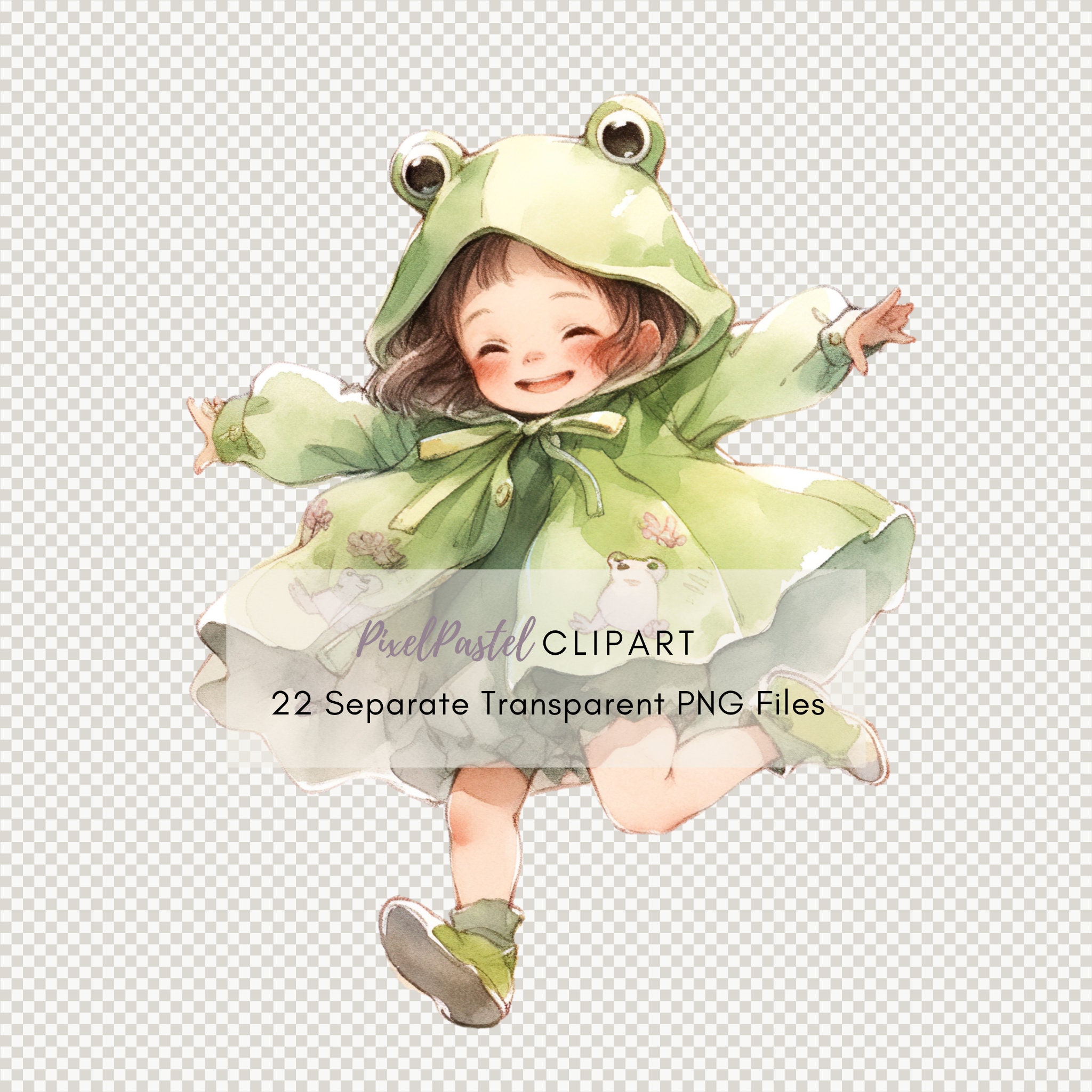 Watercolor Dancing Frog Clipart Frog Dress up Clip Art Frog Lover Art ...