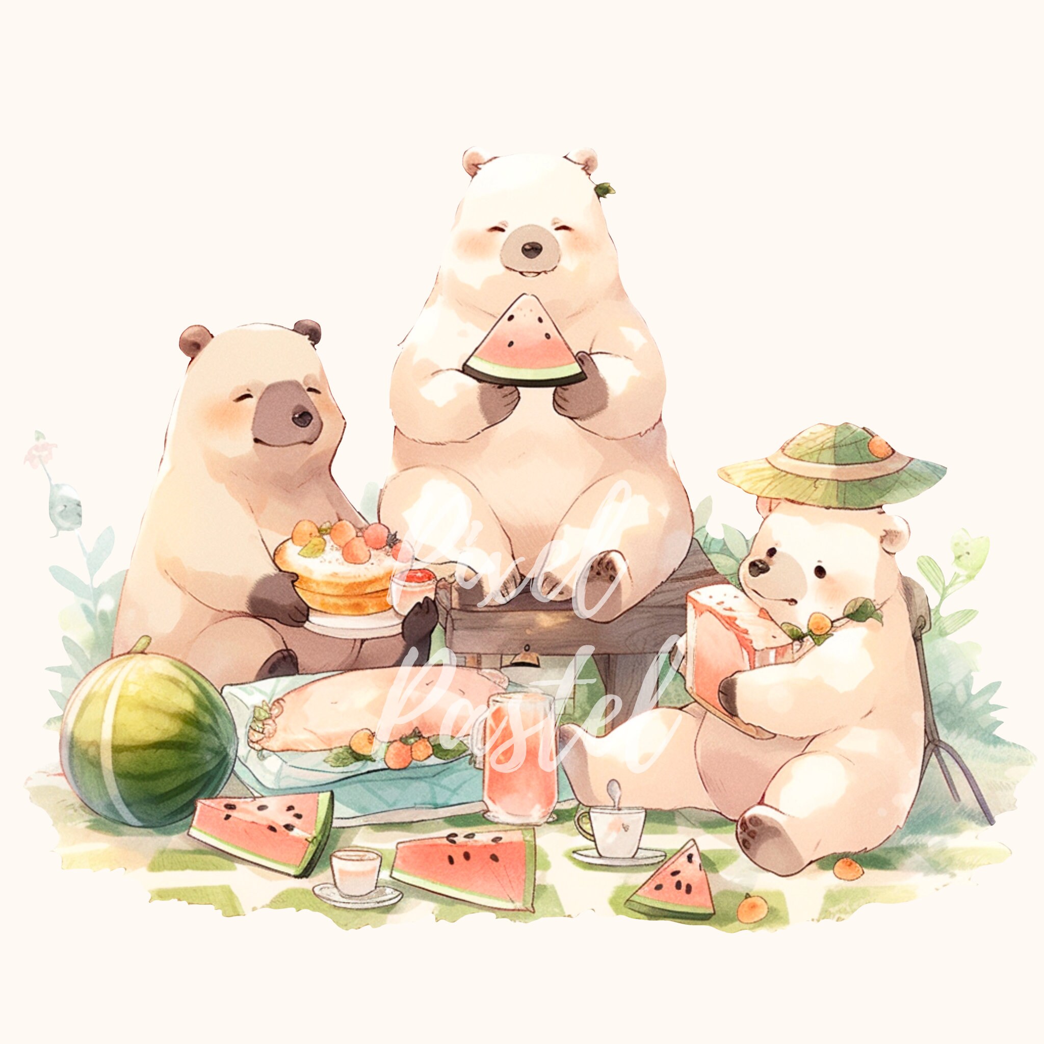 Watercolor Cute Animals V2 Summer Activities Clipart - Etsy