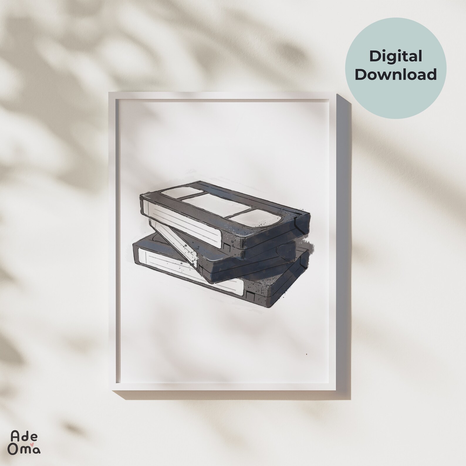 VHS Tapes Printable Wall Art Print Digital Download Retro Gifts Wall ...