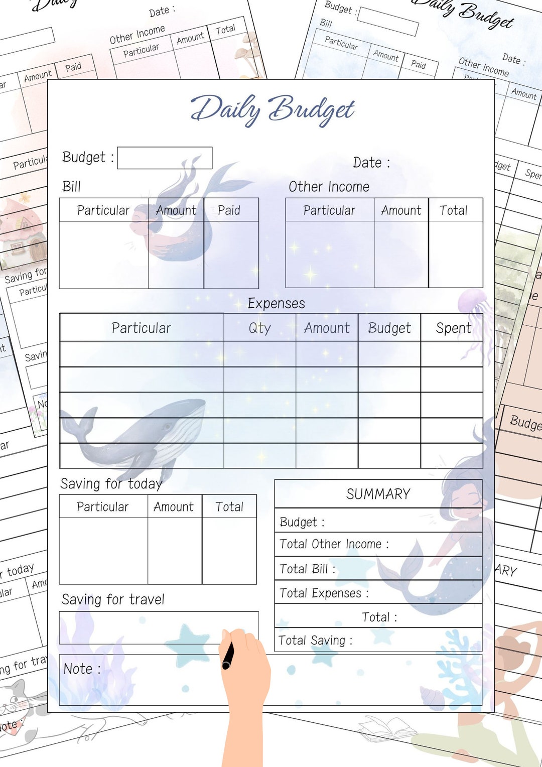 Printable Daily Budget Girls Like - Etsy